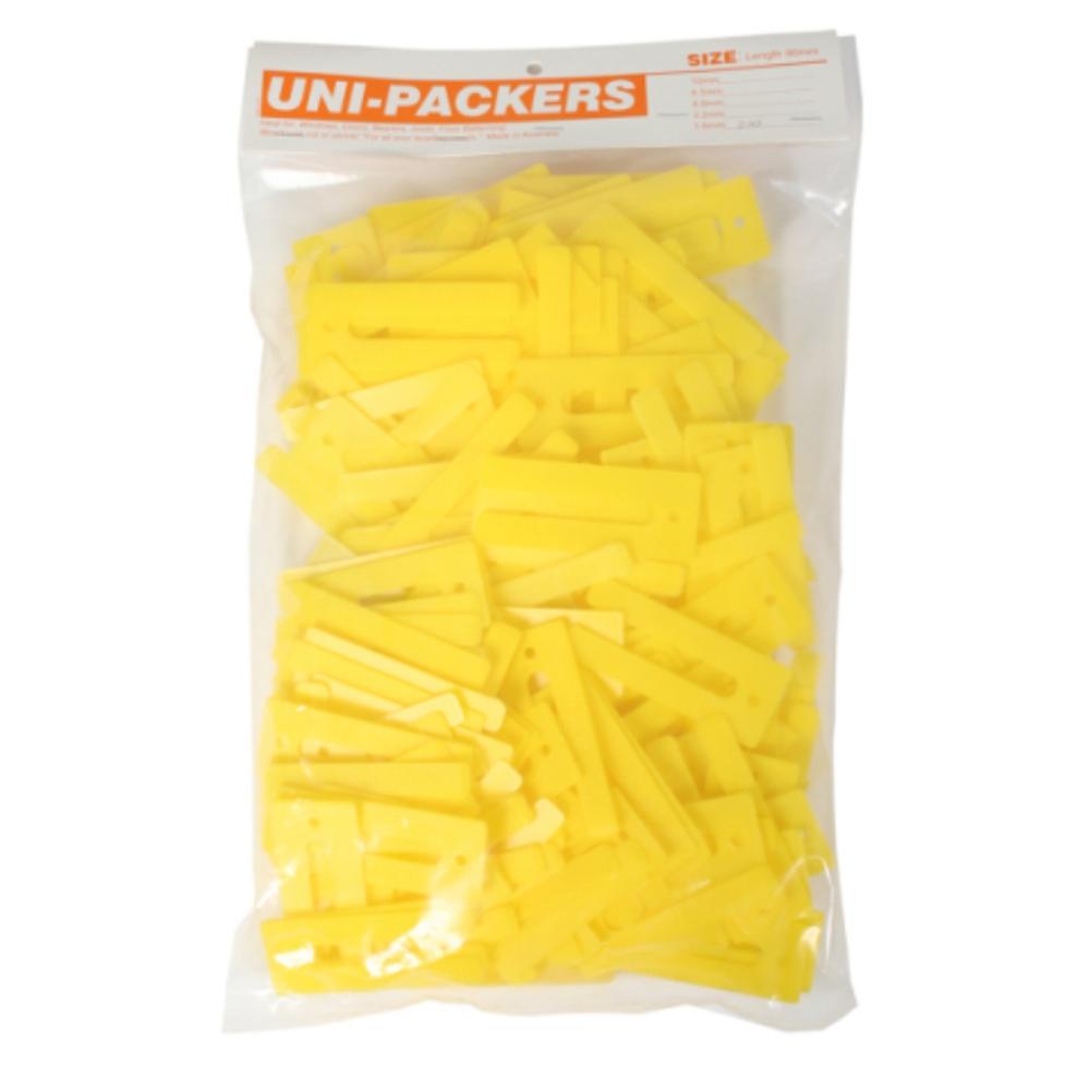 UNI-PACKERS Plastic Construction Packers - Yellow - 1.0 x 90mm **CLEAR